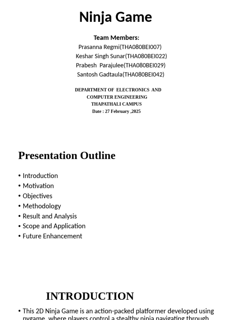 Ninja Game Final | PDF | 2 D Computer Graphics | Computing