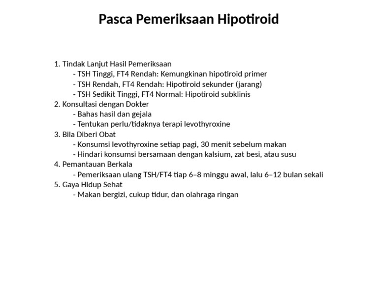 Pasca Pemeriksaan Hipotiroid | PDF