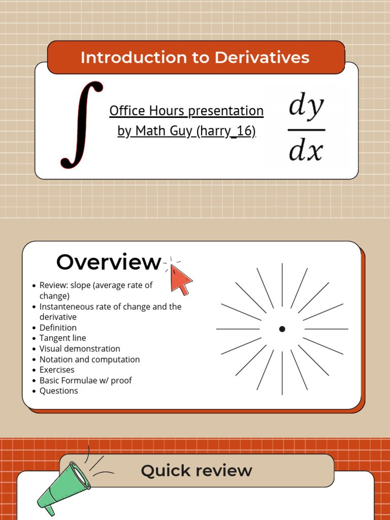 Introduction To Derivatives Office Hours-2 | PDF | Derivative | Slope