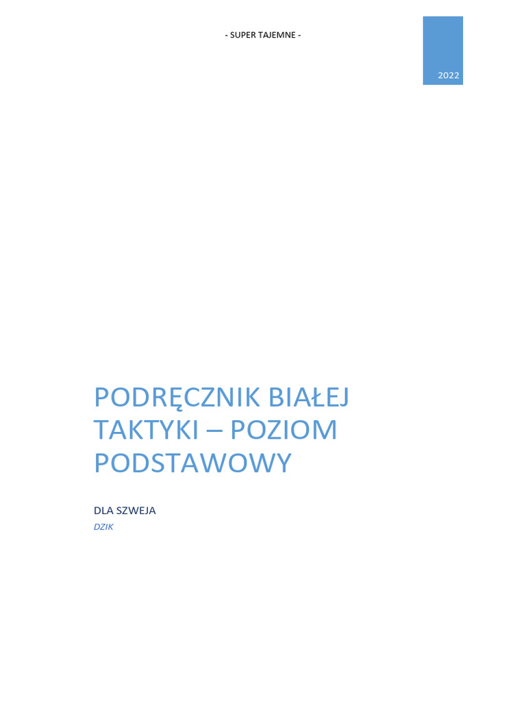 Podręcznik Białej Taktyki - Poziom Podstawowy | PDF