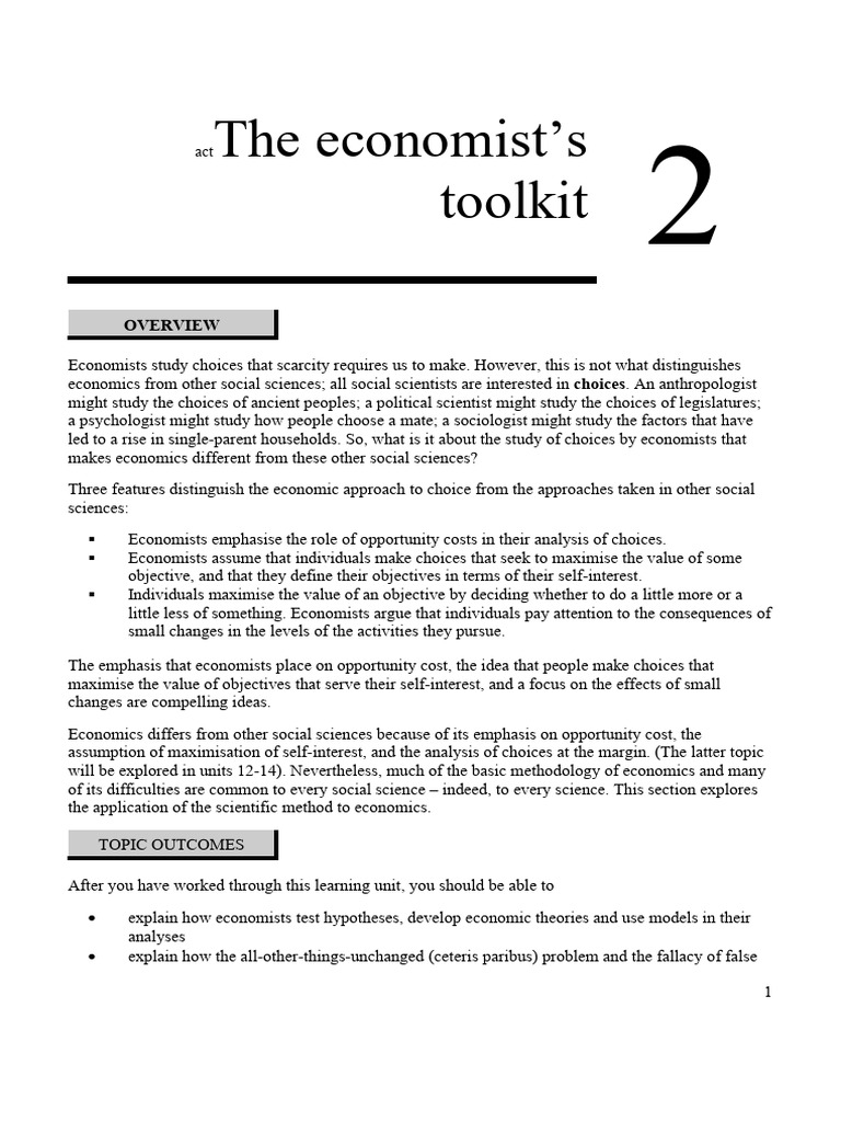 Topic 2 The Economists Toolkit | PDF | Economics | Macroeconomics