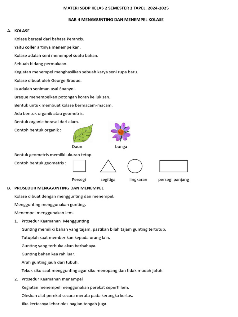 Materi SBDP Kelas 2 Sem.2 | PDF