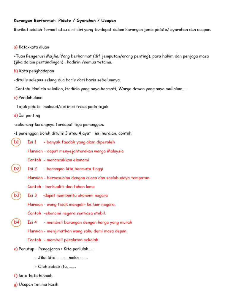 Karangan Berformat Pidato | PDF