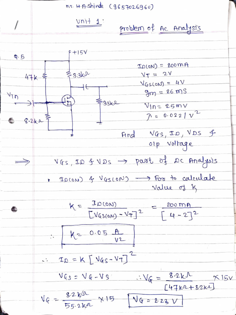 17 - Problem On Unit 1 AC Analysis | PDF
