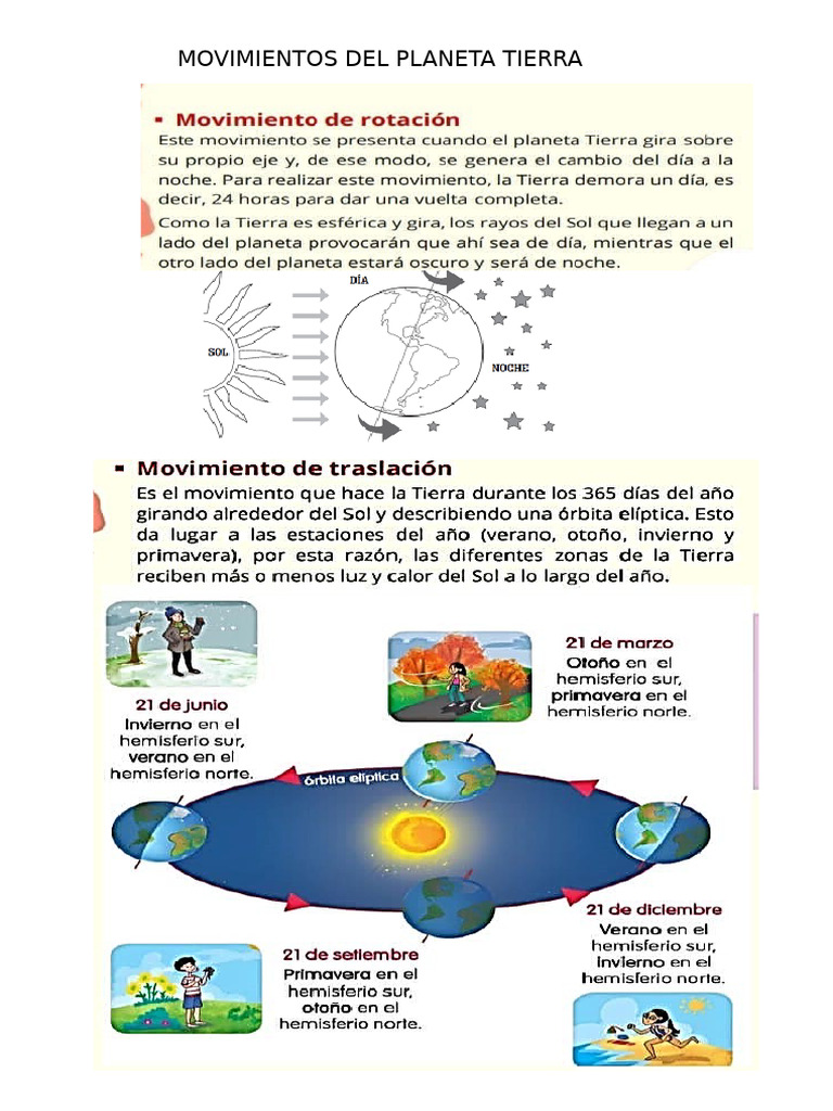 Movimientos de la Tierra y sus Efectos | PDF