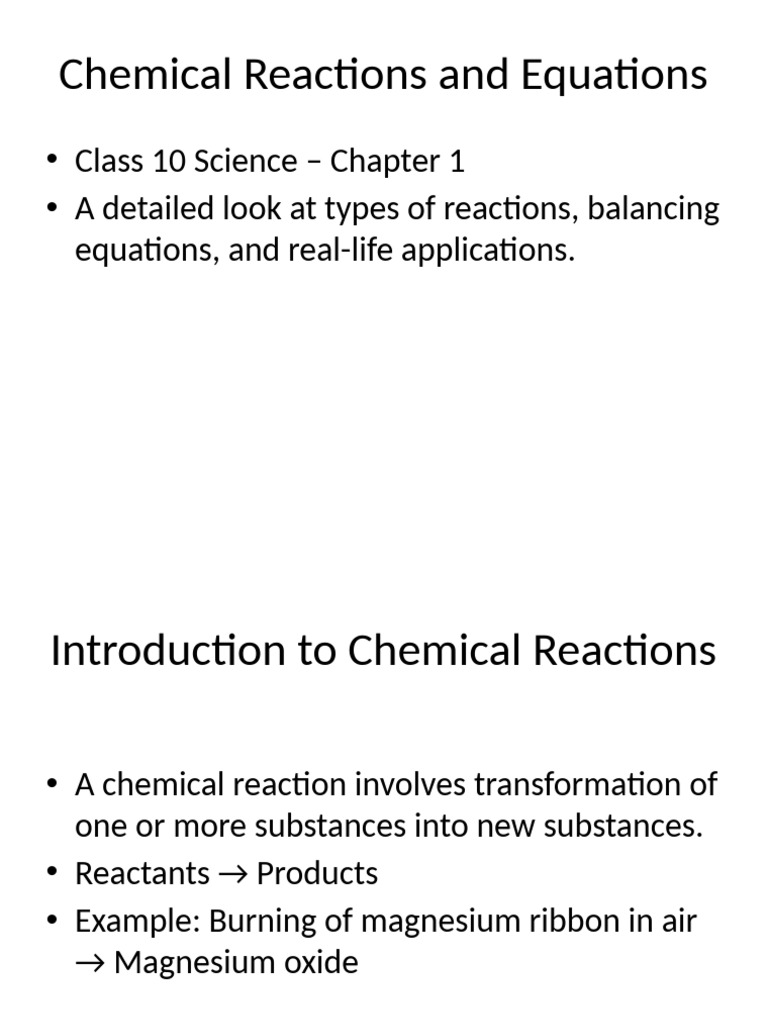 Chemical Reactions and Equations Professional | PDF | Chemical ...