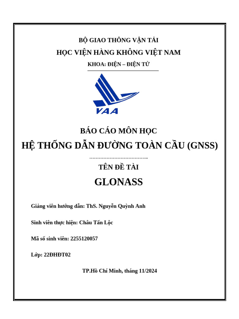 Bao Cao - GLONASS | PDF