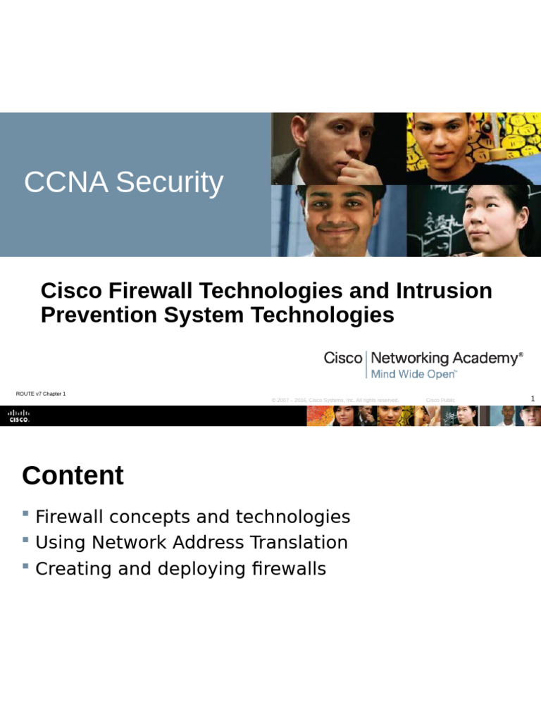 CCNA Security6 - Cisco Firewall Technologies and Intrusion Prevention | PDF | Firewall ...