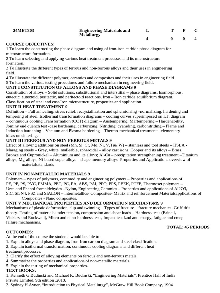 Engineering Materials and Metallurgy | PDF | Alloy | Heat Treating