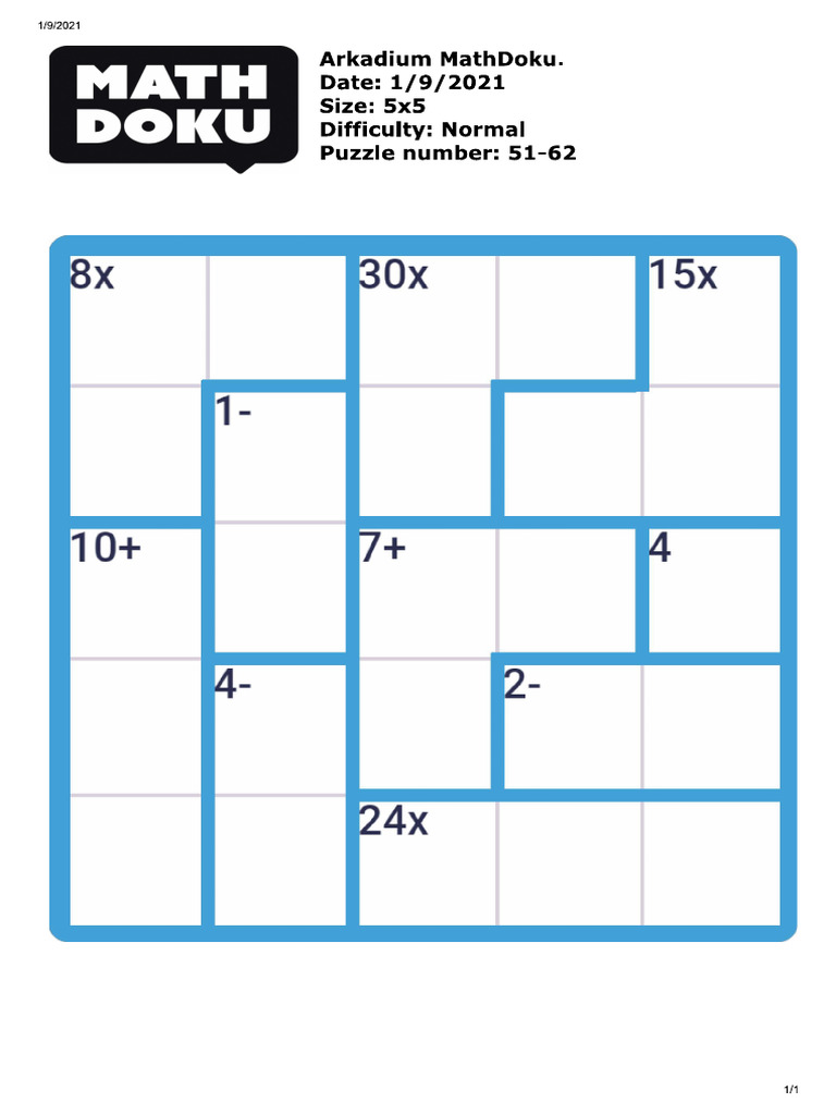 MathDoku 2 Normal | PDF