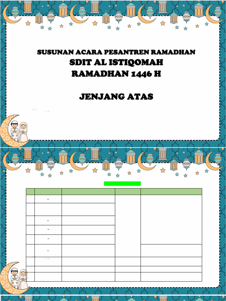 Susunan Acara Pesantren Ramadhan 1446 H | PDF
