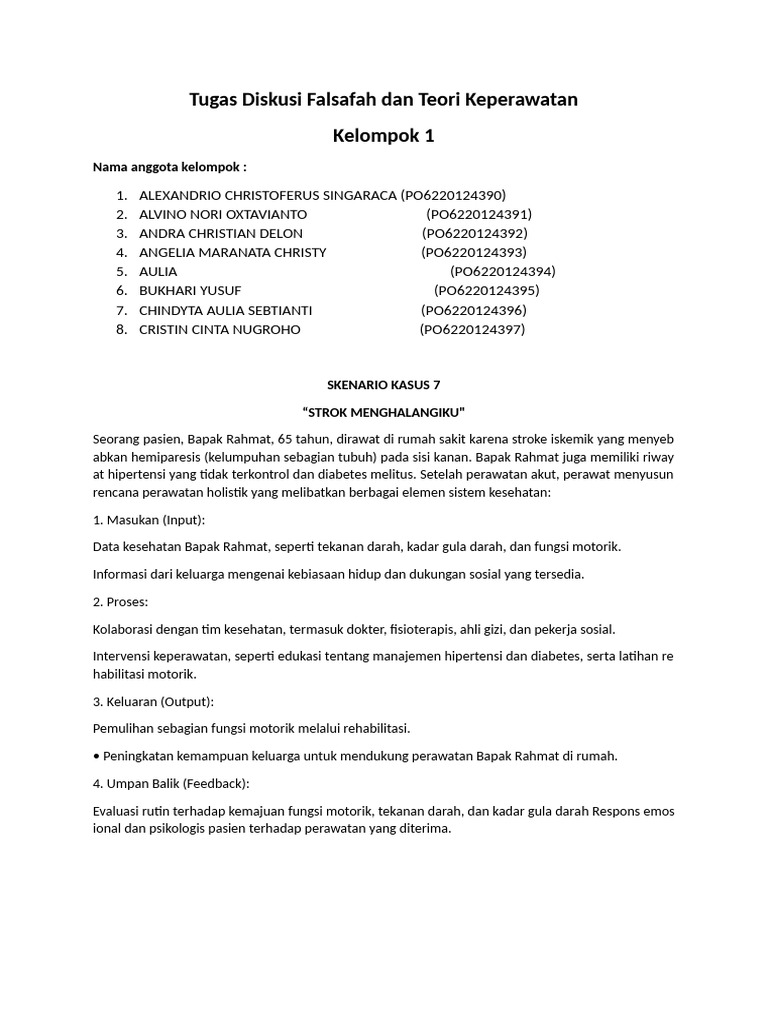 Tugas Diskusi Falsafah Dan Teori Keperawatan Ke 7 | PDF