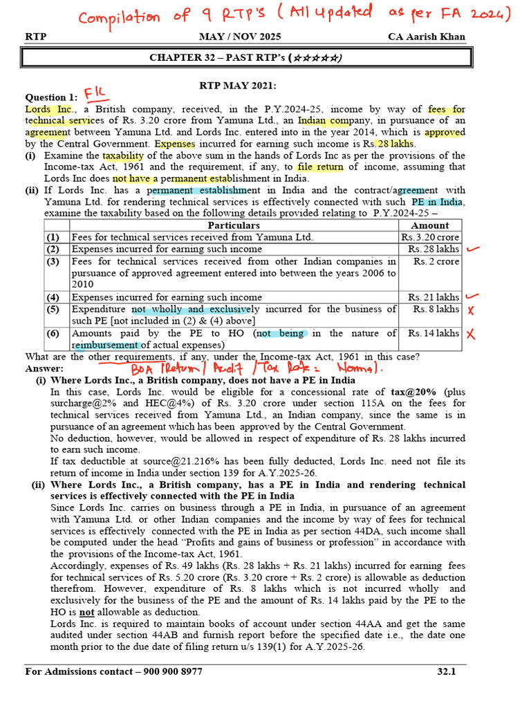 26_PAPER_SUPER_COMPILATION___9_RTP_+_9_PAPERS_+_8_MTP___CA_FINAL | PDF ...