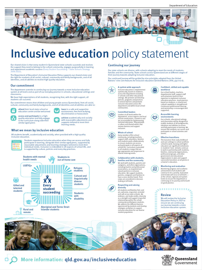 Inclusive Education Wall Chart | PDF | Inclusion (Education) | Learning