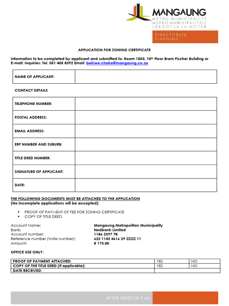 Application For Zoning Certificate 2022 2023 | PDF