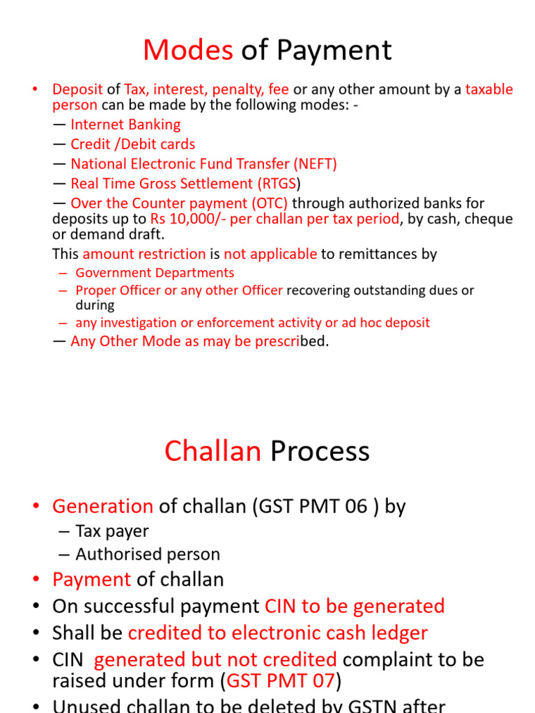 GST Payment and Refund Procedures | PDF | Tax Refund | Payments