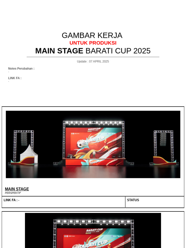 Barati Cup 2025 Main Stage Design | PDF
