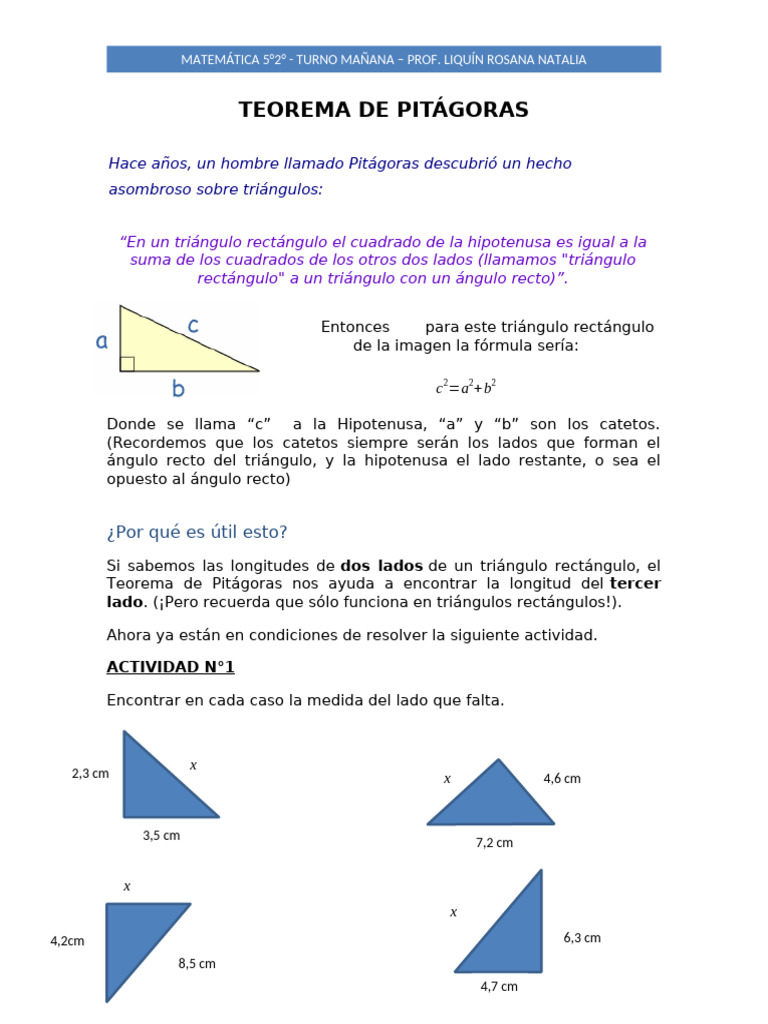 Teorema de Pitágoras-Nac 3-Teoria y Practica (Recuperado Automáticamente) | PDF | Triángulo ...