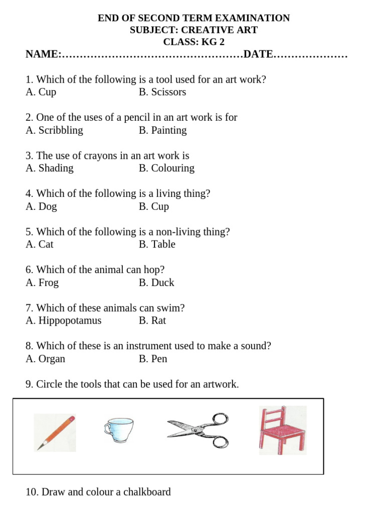 2 Term Two Kg2 Questions | PDF