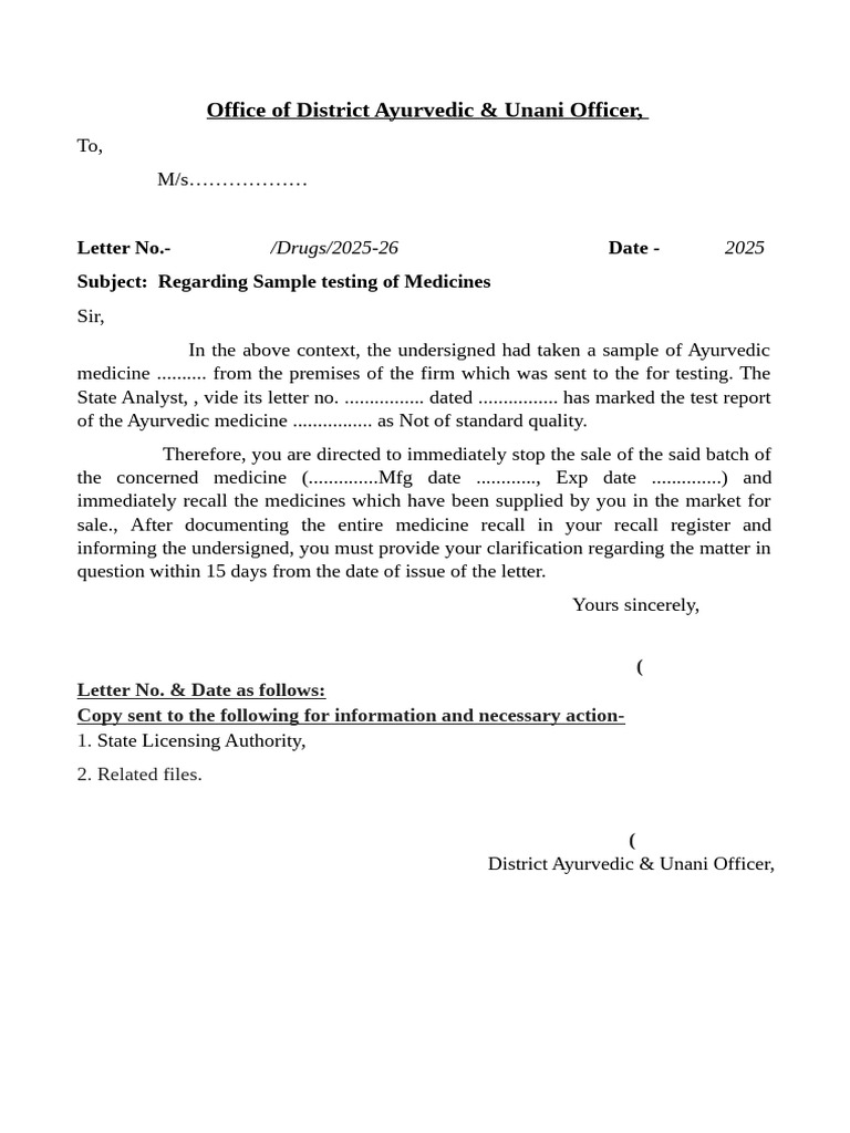 Sample Fail Letter To Firm | PDF