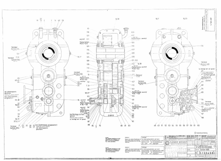 Flender Gear Box SOND 585 Drawing No 5198498 | PDF