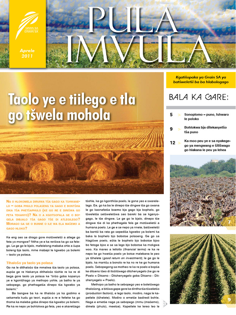 April Pula Imvula - Sesotho Sa Leboa | PDF