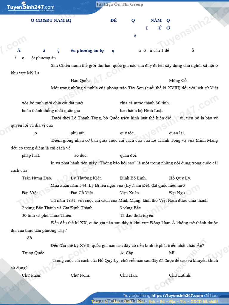 de-thi-hkii-mon-lich-su-11-so-gd-dt-nam-dinh-nam-2023-2024-1716276132 | PDF