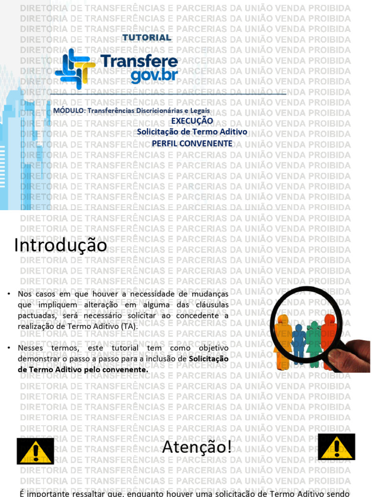 1 Tutorial Solicitacao Do Termo Aditivo Convenios Convenente | PDF