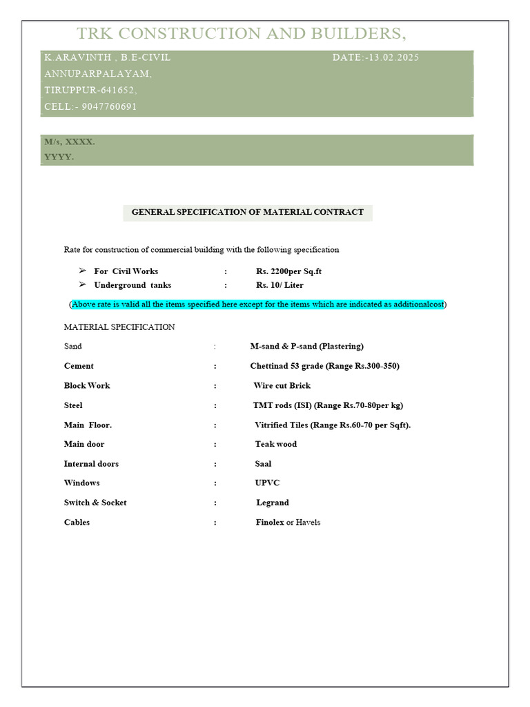 Commercial Building Construction Specs | PDF | Building Materials ...
