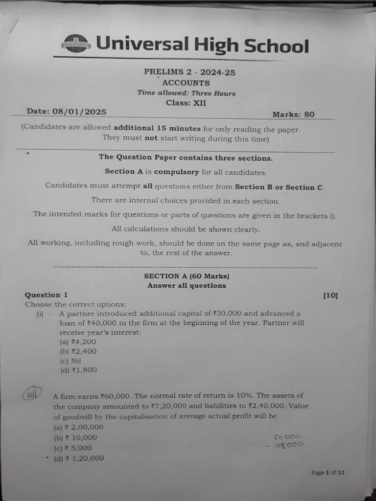 UHS Preboards-Accounts-1 | PDF | Equity (Finance) | Revenue