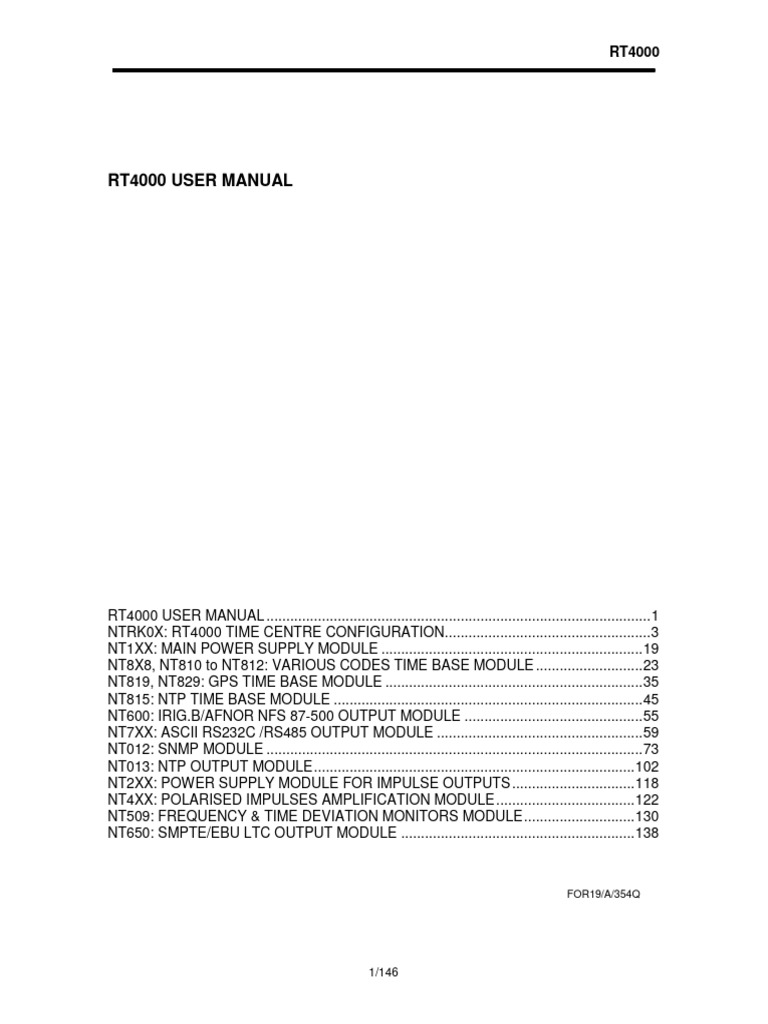 II_2.4 USER MANUAL RT4000 | PDF | Power Supply | Amplifier