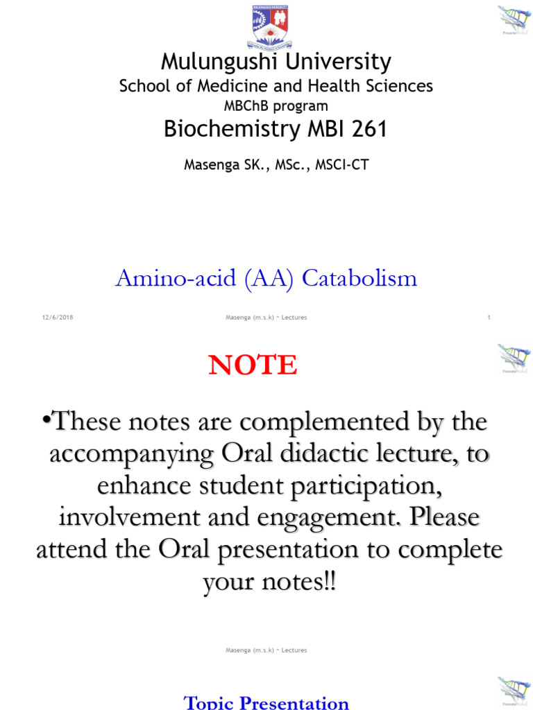 4.1. Amino Acid Catabolism 2018 Masenga SK | PDF | Ubiquitin | Amino Acid