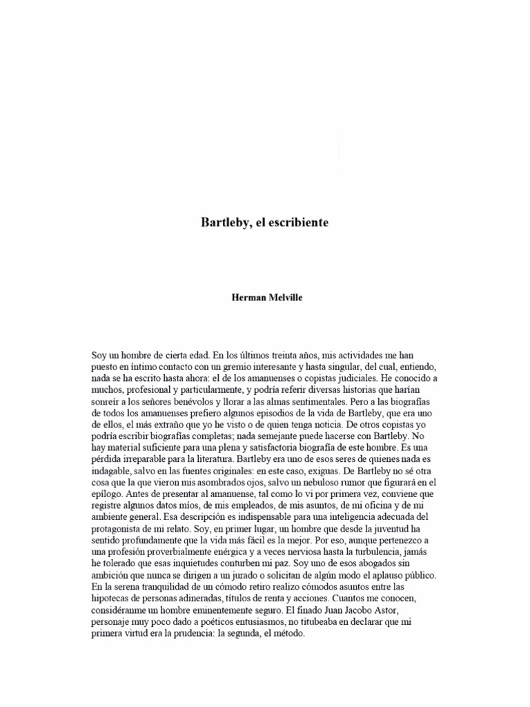 Bartleby, El Escribiente - H. Melville | PDF