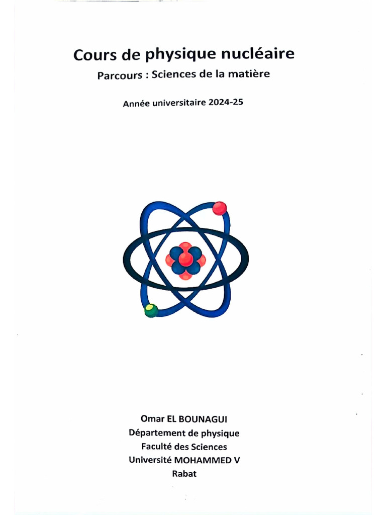 Cours de Physique Nucléaire S5 | PDF