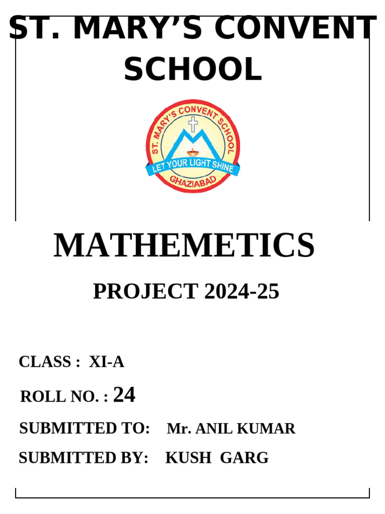Maths Cover Page | PDF