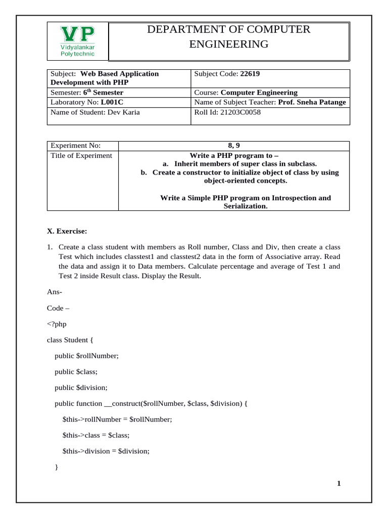 Practical No. 8 - 9 - 21203C0058 | PDF | Computer Data | Information Technology