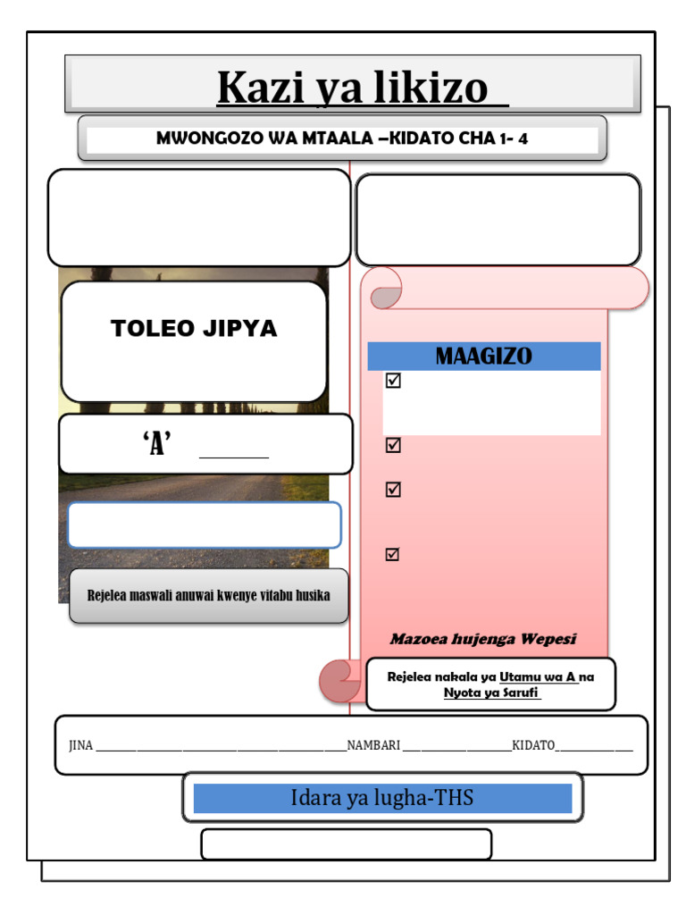 KAZI YA LIKIZO F2 -TENWEK -2025 | PDF