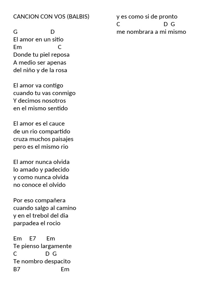 Cancion Con Vos | PDF