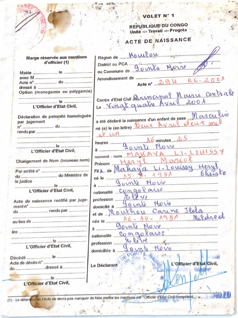 Acte de Naissance | PDF