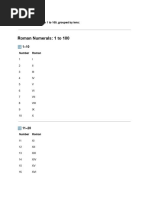 Roman Numerals 1 to 200 Guide | PDF | Calligraphy | Traditions