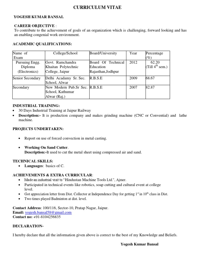 Engineering Student Profile | PDF