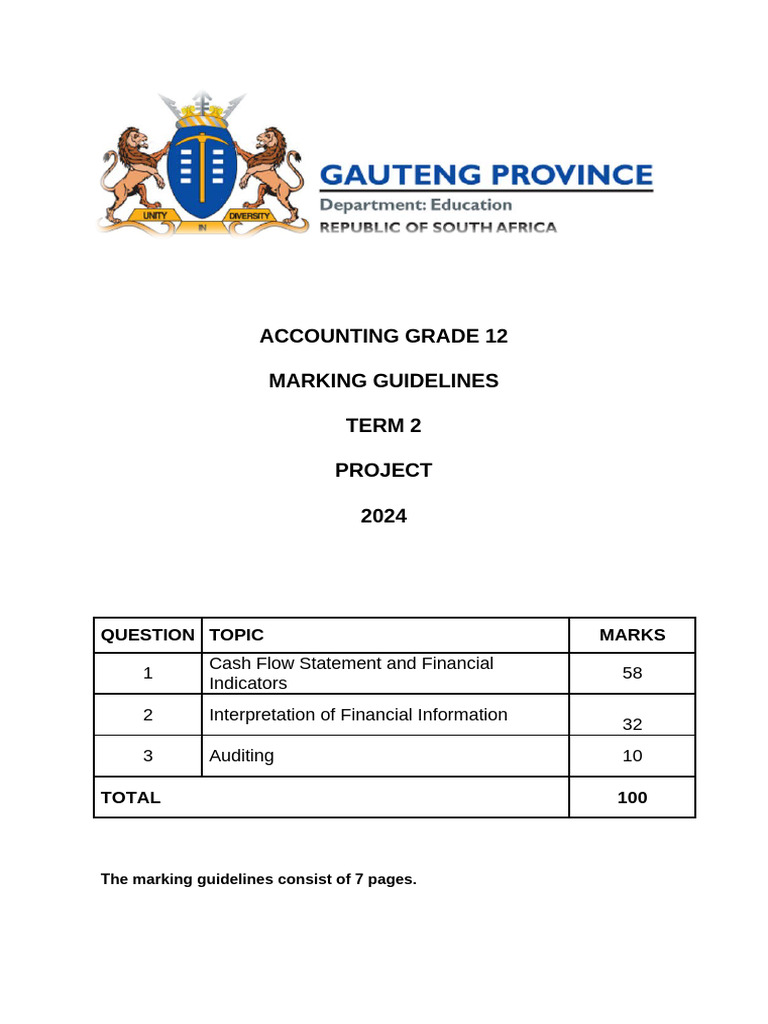 2024 Grade 12 Project - MG Refined | PDF | Cash Flow Statement | Dividend