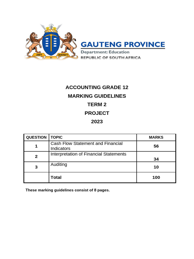 Grade 12 Accounting Project Guidelines 2023 | PDF | Dividend | Auditor ...