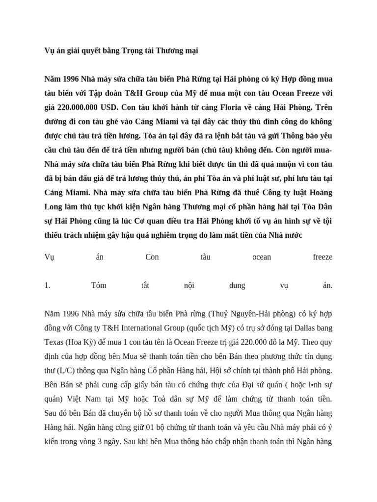 Vu an Giai Quyet Bang TTTM | PDF