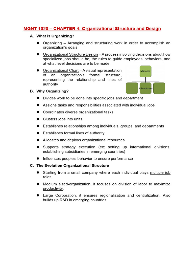 Organizational Structure and Design Overview | PDF | Organizational ...