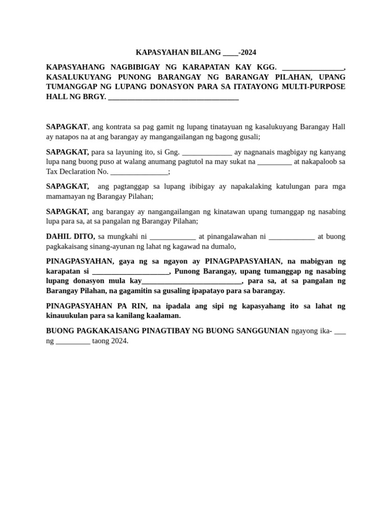 Barangay Resolution | PDF