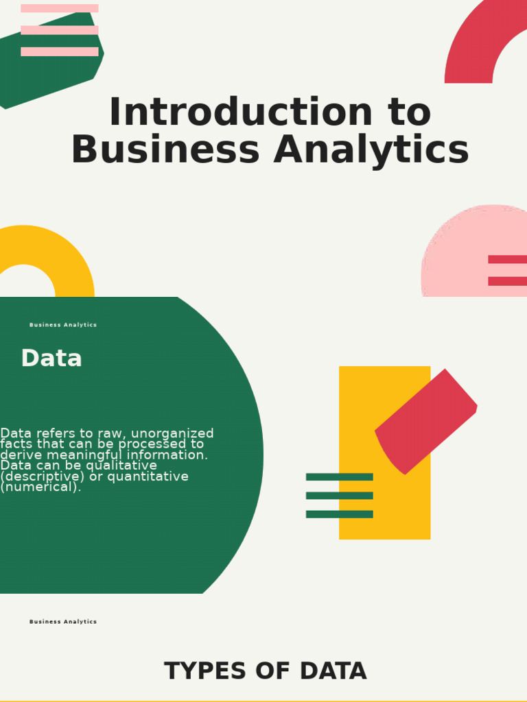 Business Analytics Introduction | PDF | Analytics | Data Analysis