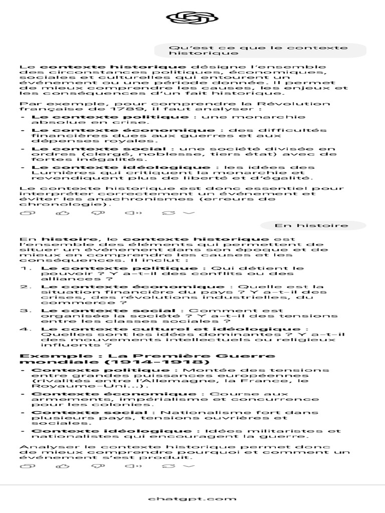 Contexte Historique Expliqué | PDF