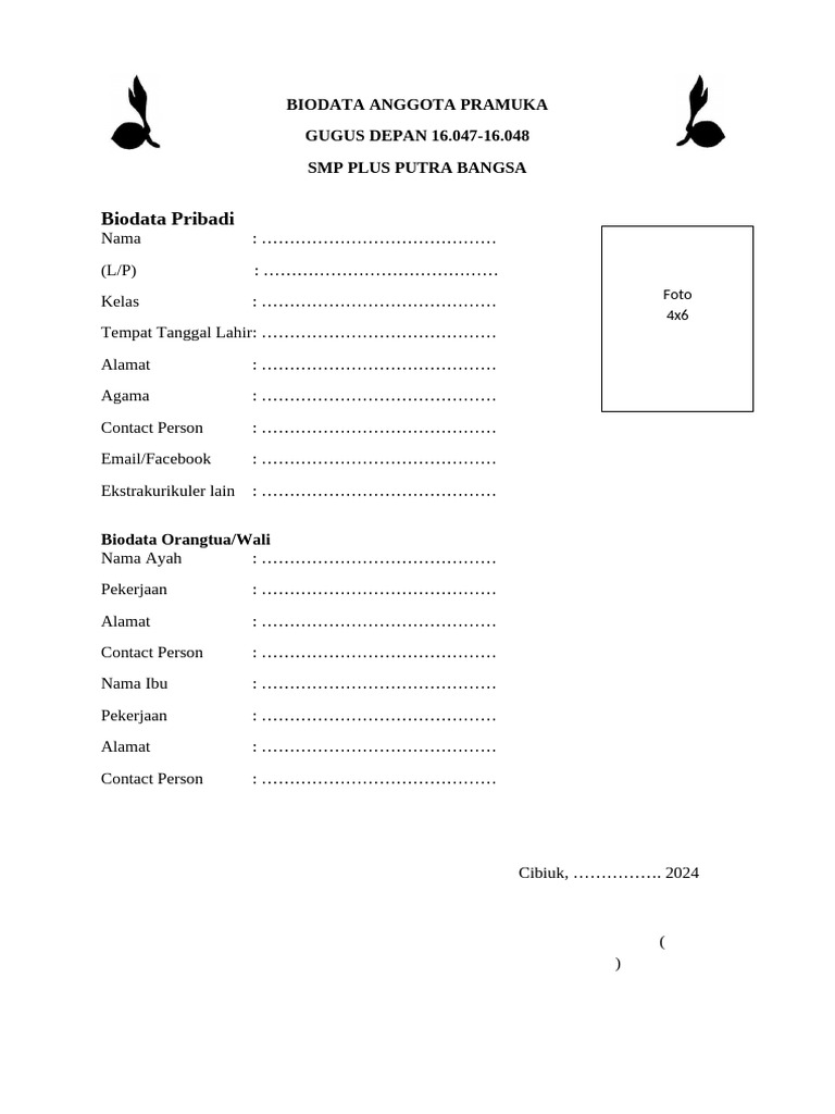 187740668-Biodata-Anggota-Pramuka | PDF