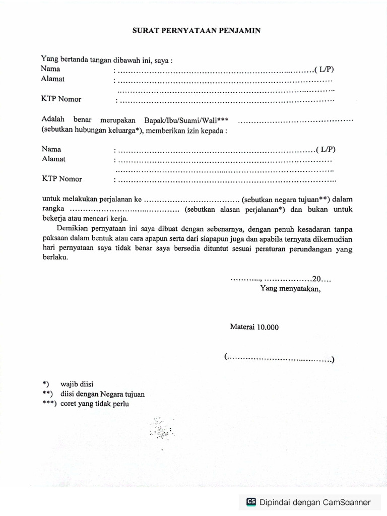 Surat Penyataan Penjamin | PDF
